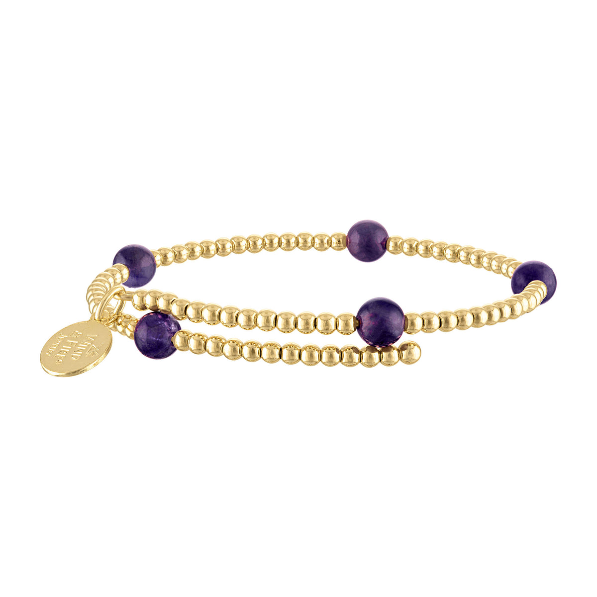 Wind & Fire Gold-Filled Amethyst Bead Wrap Bracelet