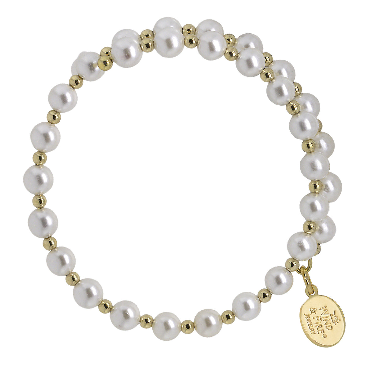 Wind & Fire Shell Pearl and Gold-Filled Bead Wrap Bracelet