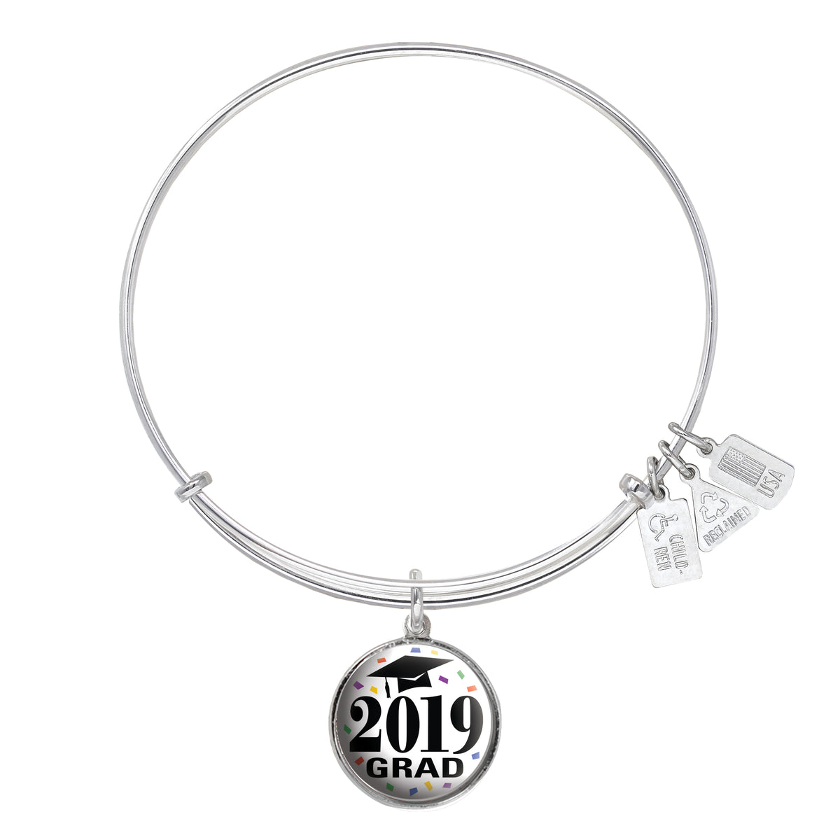 Wind & Fire Graduation Cap Class of 2019 Bangle Bracelet